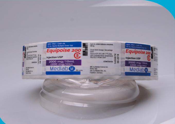 Glossy Roll vial Vial Labels Strong Adhesive Square Shape For Injection ...