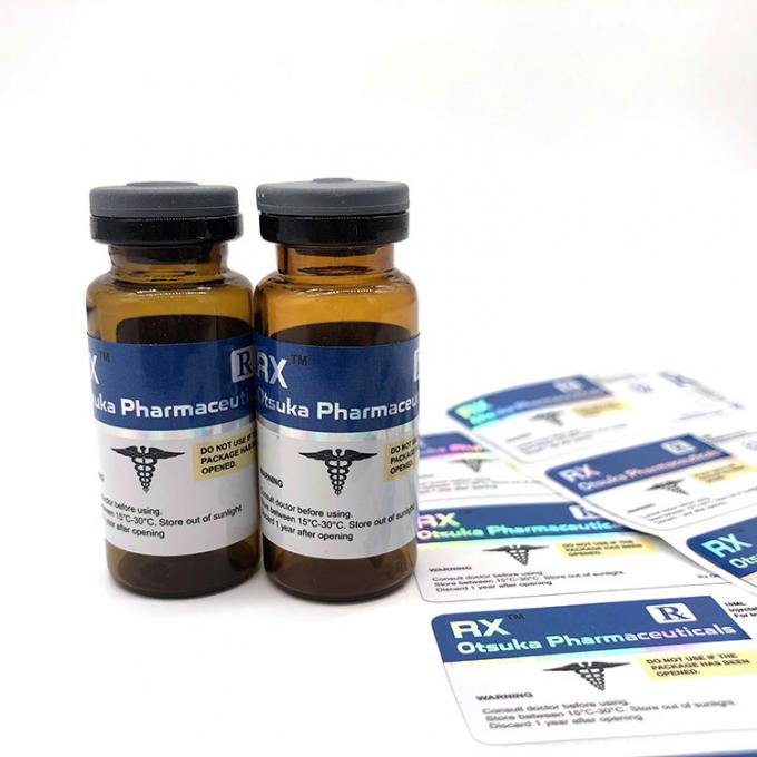 Silver Foil Metallic Printing Glass Vial Labels For Laboratory ...