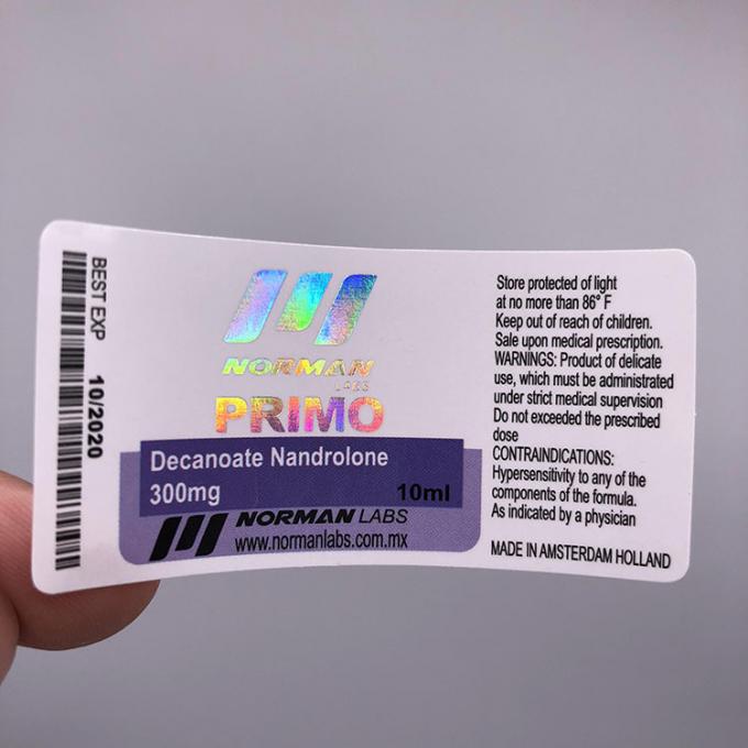 Waterproof Glass Vial Labels 10ml Bottle Labels Six Platinium Design SGS