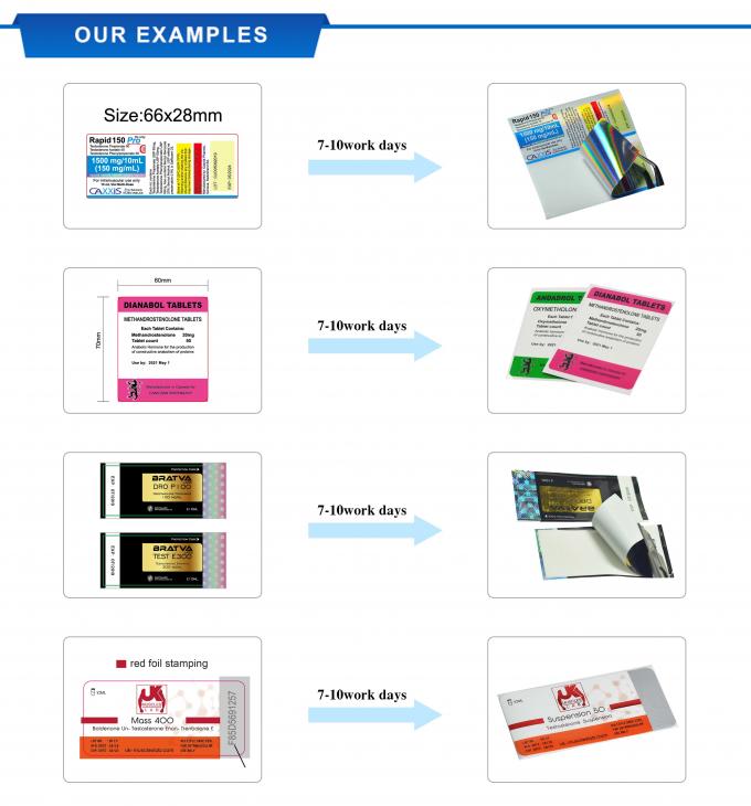 Test Cypionate Waterproof vial Bottle Labels