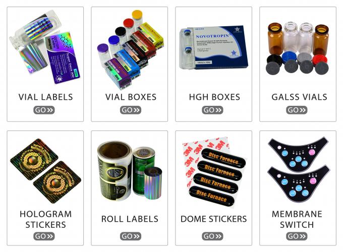Hologram Embossing Pharmaceutical Glass Vial Labels