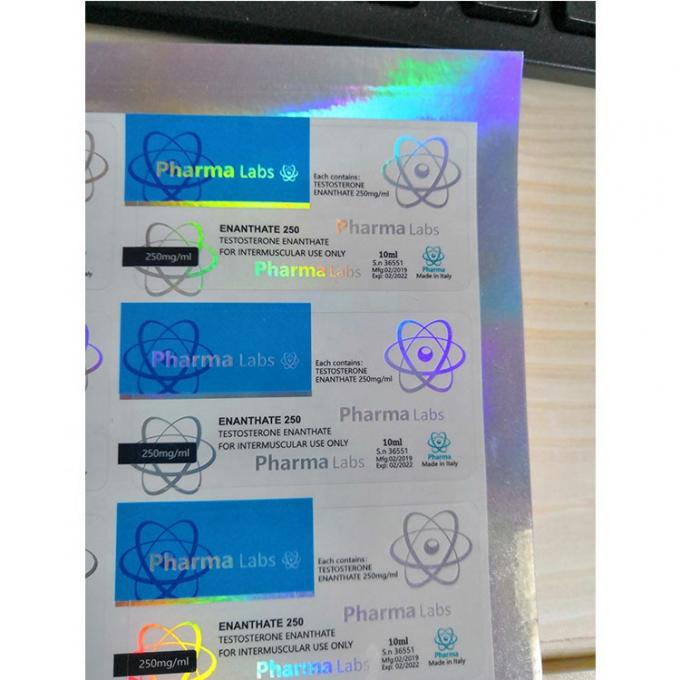 Pharmaceutical 10ml Glass Vial Hologram Sticker Labels