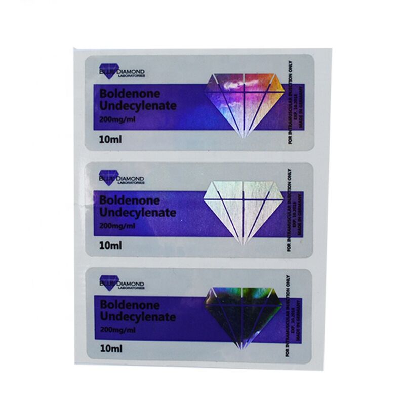 Holographic Steroid Bottle Labels , Different Product Names Colors 10ml ...