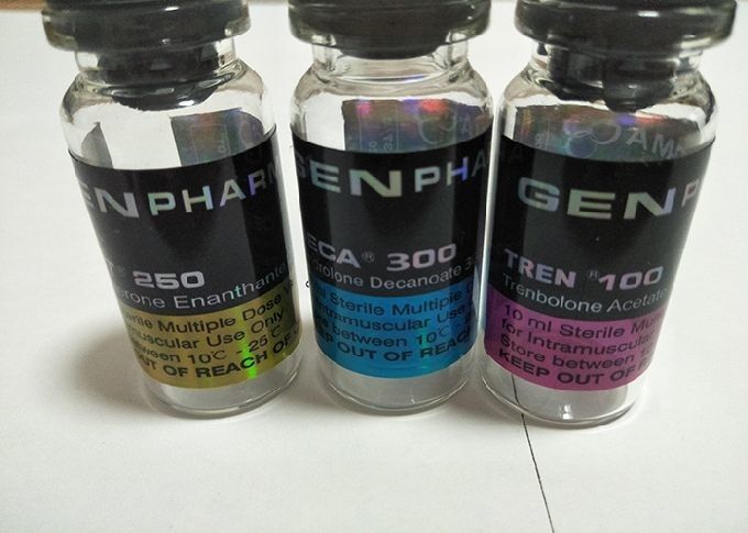 Various GEN PHARMA 10ml Glass Vial Labels DECA / TEST E 300 Laser Vial ...