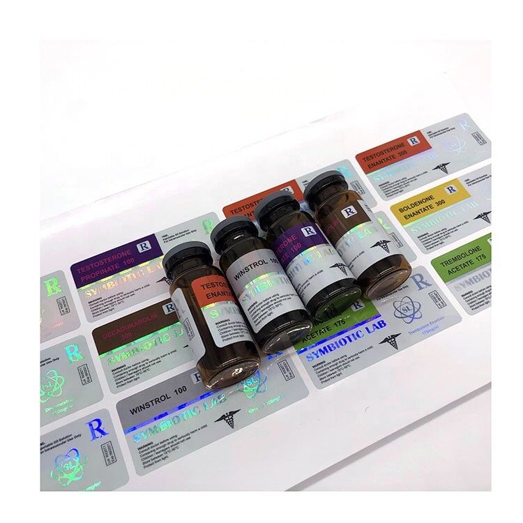 Silver Foil Metallic Printing Glass Vial Labels For Laboratory ...