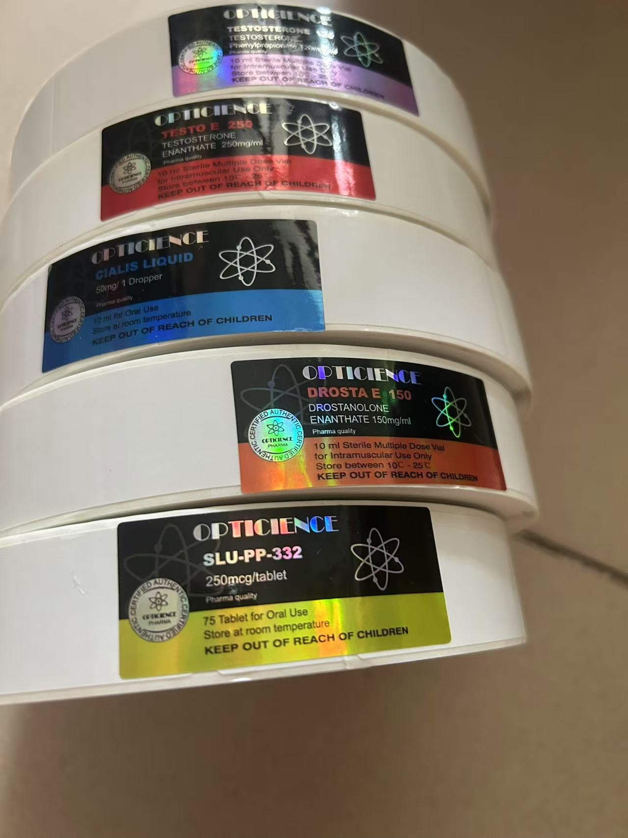 SLU-PP-332 250MCG Tablet Labels Hologram Materail Printing Waterproof ...